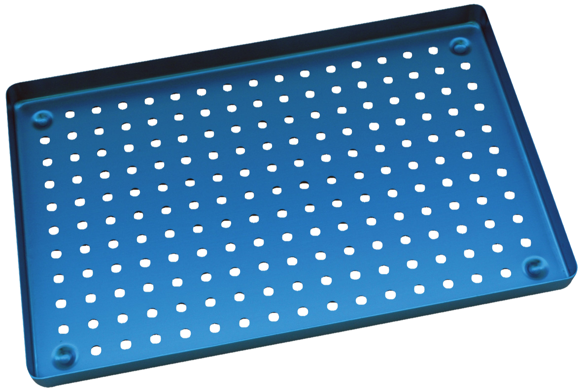 Nichrominox Instrument Tray Aluminium Perforated 28 x 18cm Blue 756481 ...