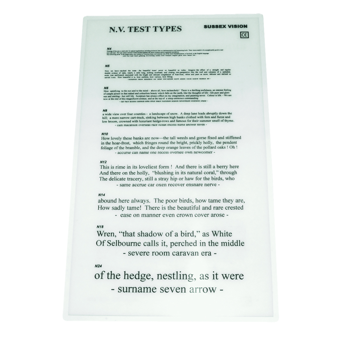 Sussex Vision Sussex Near Vision Test Type OTC012 - Henry Schein - UK