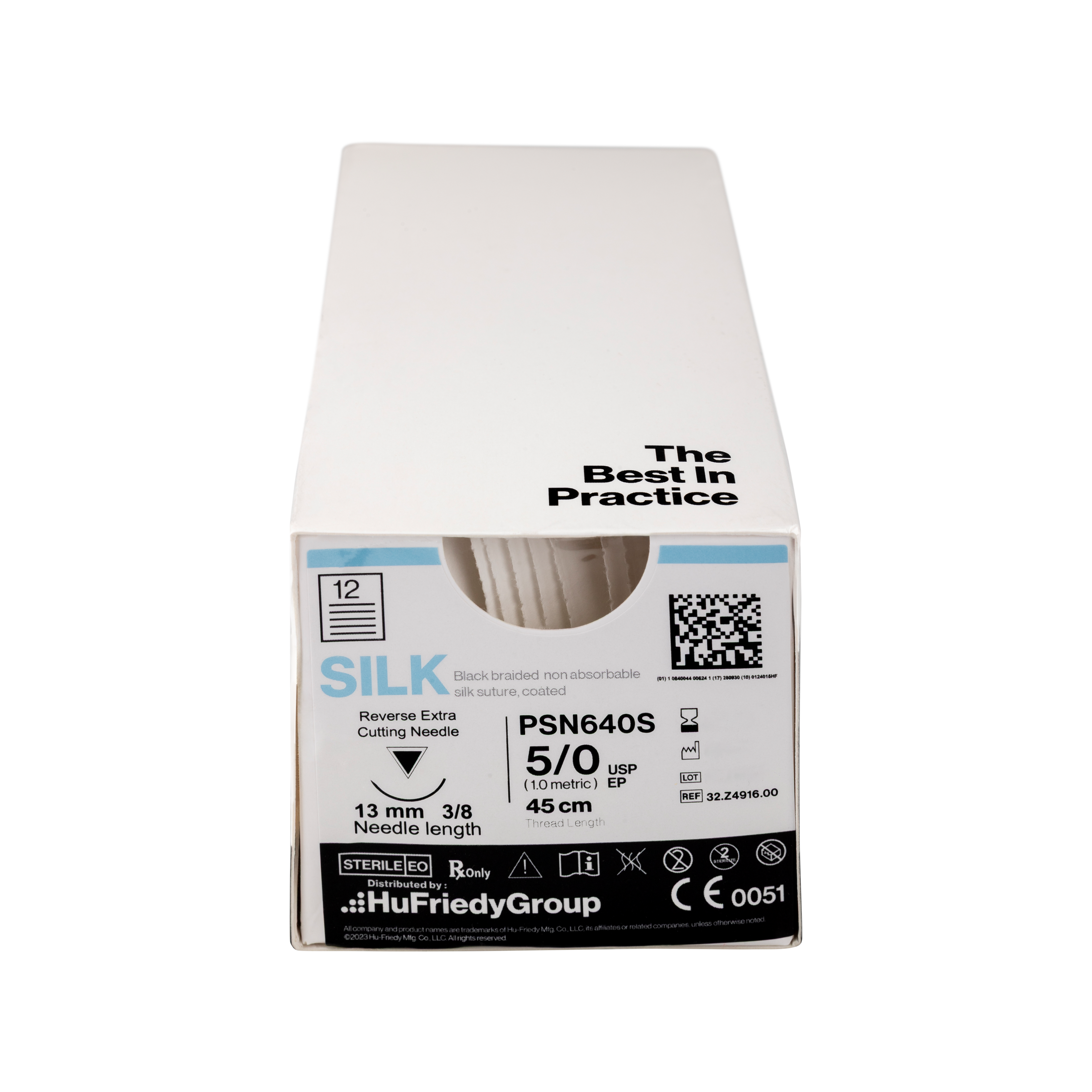 Hu-Friedy Silk Sutures Black Coated 45cm 5-0 3 8 Circle Reverse Cutting ...