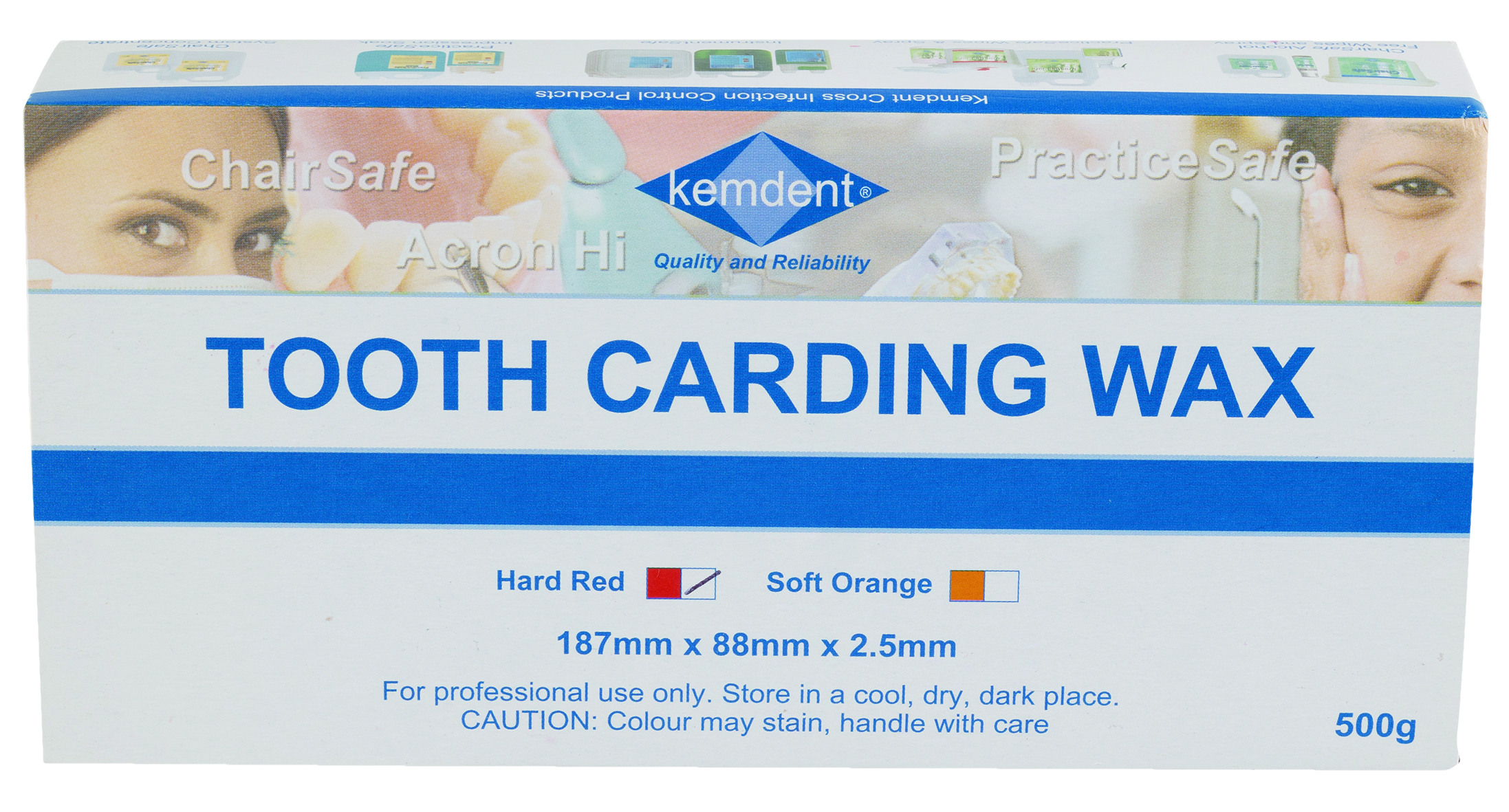 Associated Dental Products Red Tooth Carding Wax Hard 500g 1094003 ...
