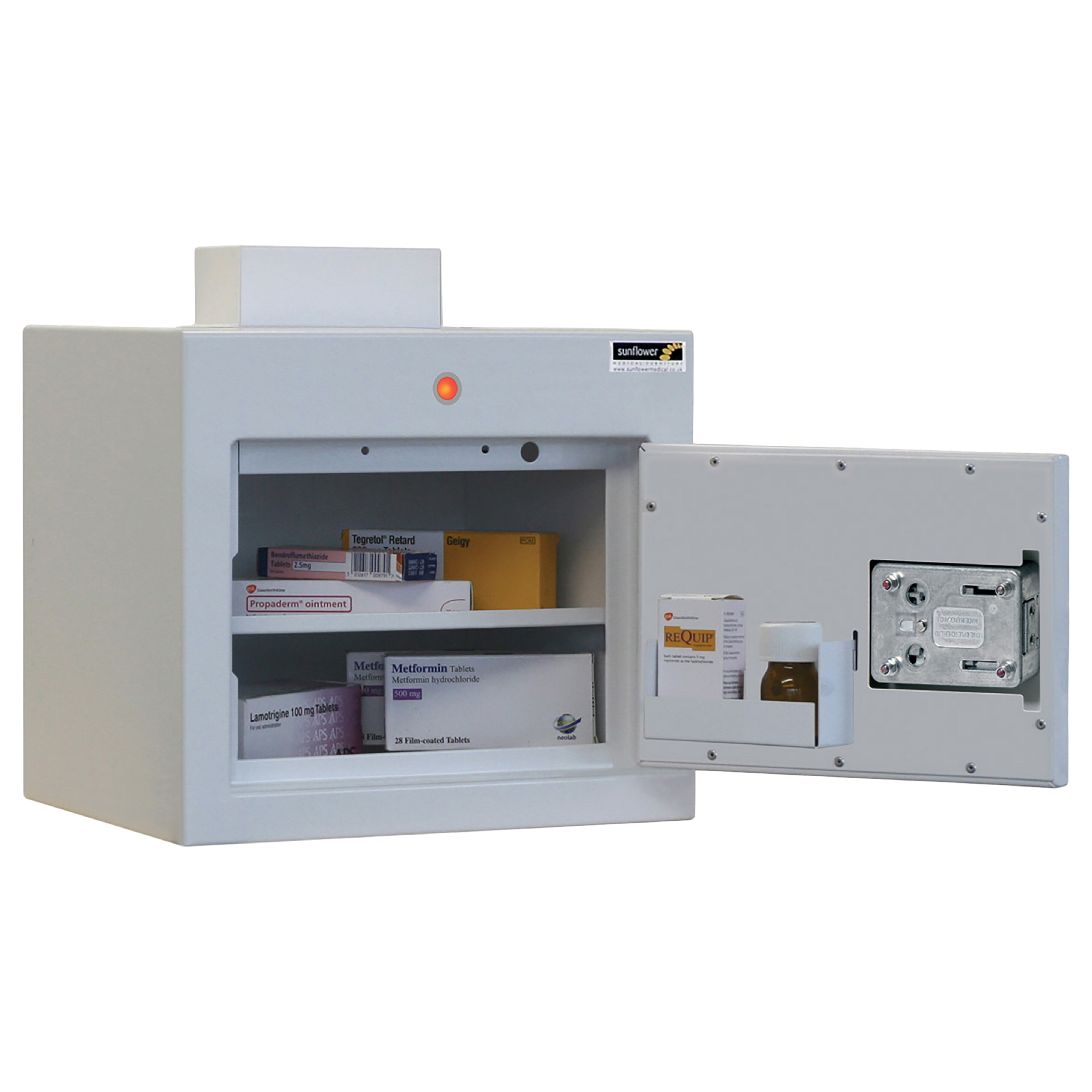 Sunflower Medical Controlled Drug Cabinet 1 Shelf 1 Tray 1 Door 300 x ...