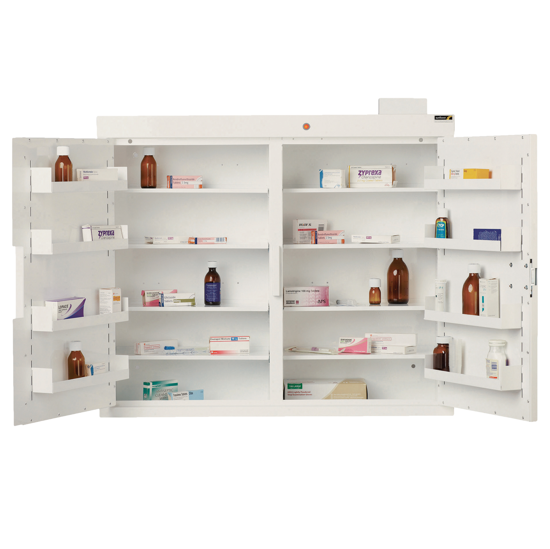 Sunflower Medical Controlled Drug Cabinet 8 Shelves 8 Tray 1 Door 850 x ...