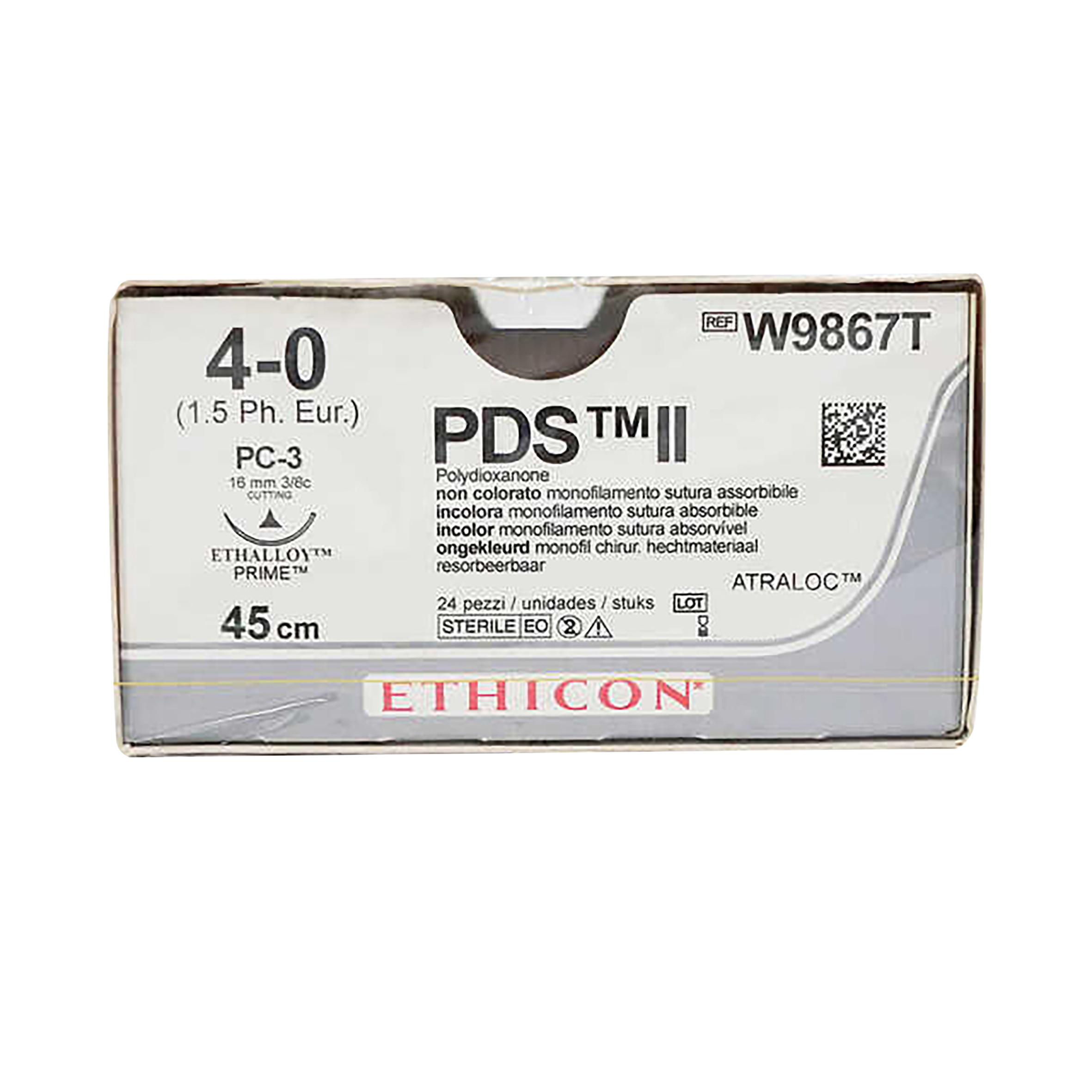 Johnson & Johnson PDS II Sutures Undyed Uncoated 45cm 4-0 3 8 Circle ...