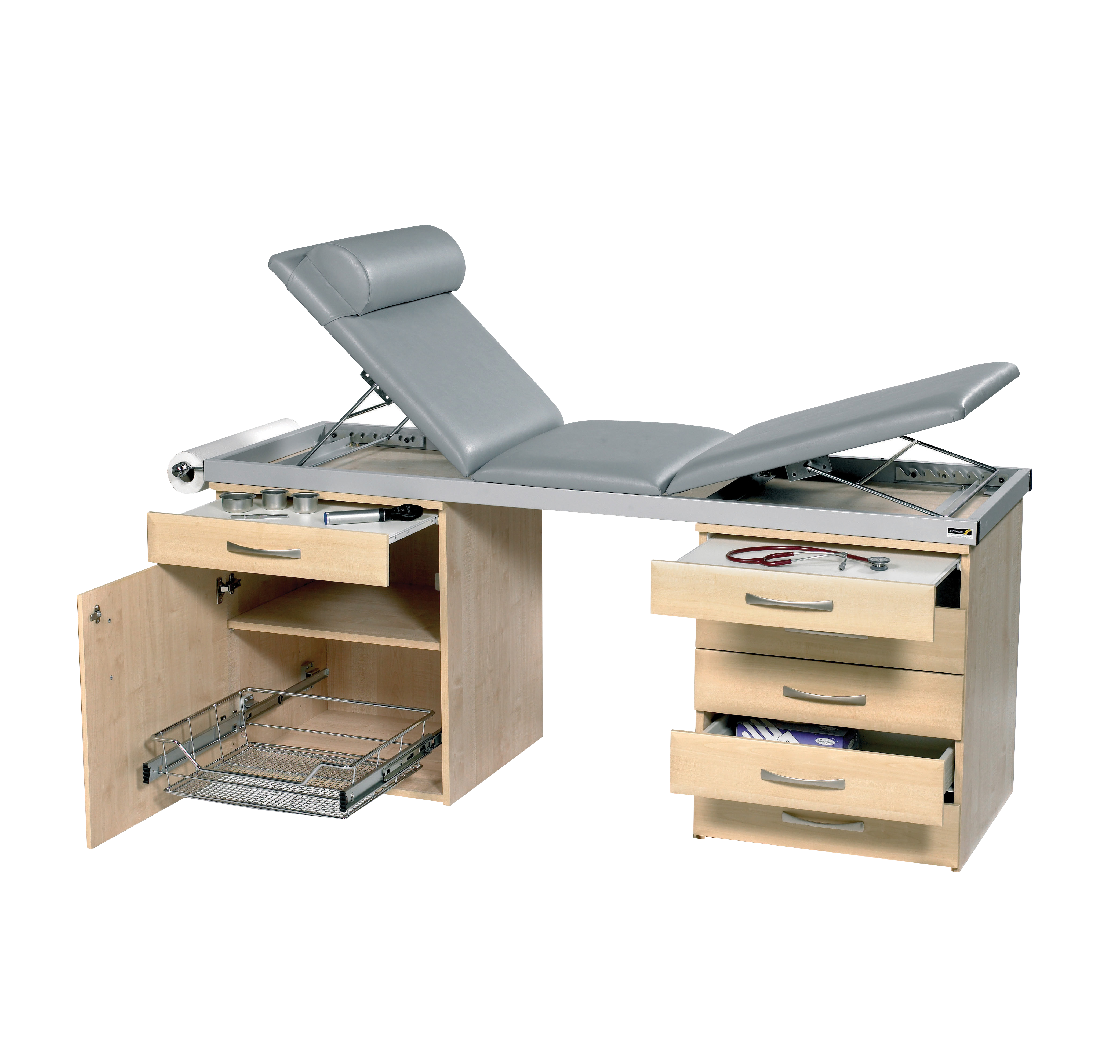 Sunflower Medical Specialist 3 Section Treatment Couch System Maple ...