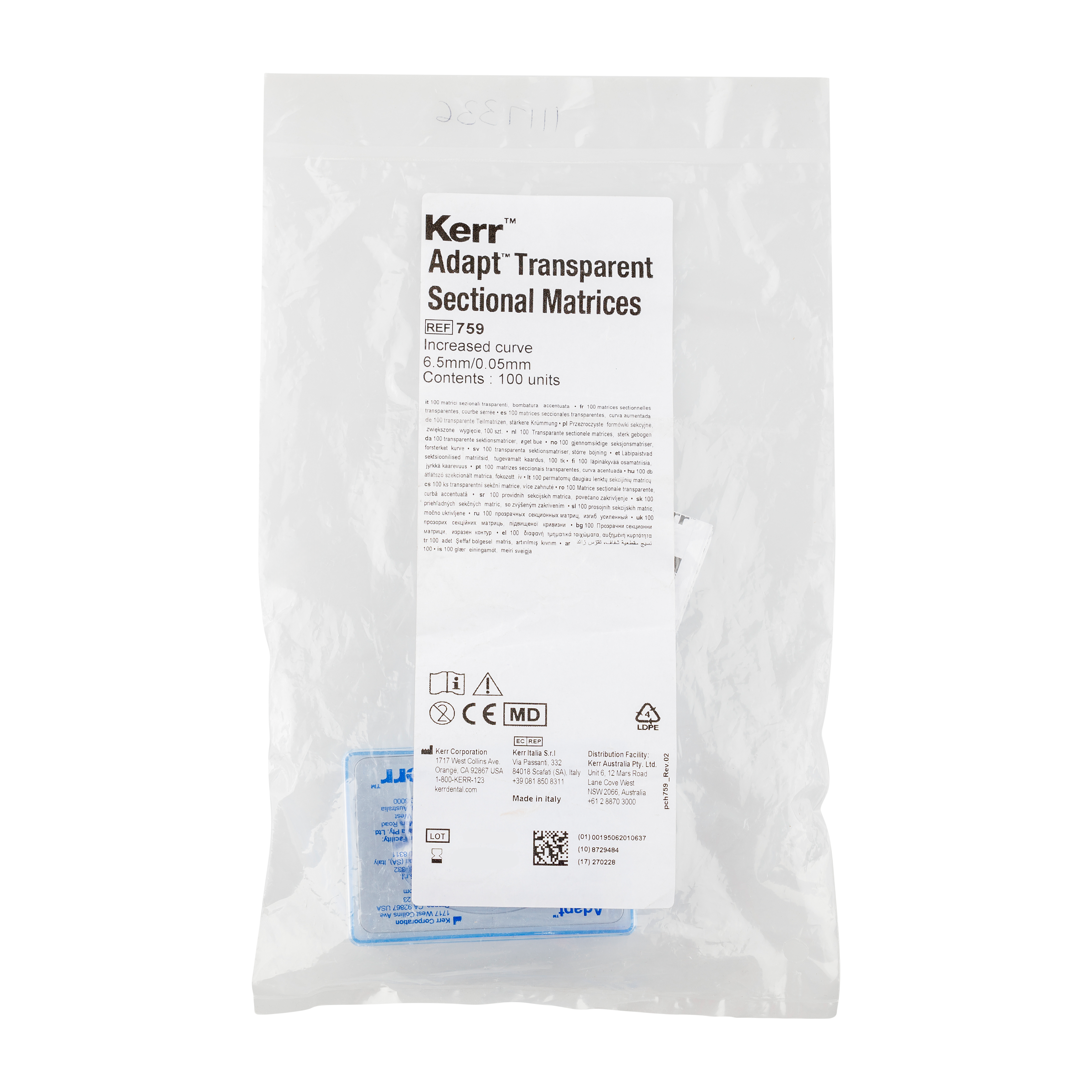 Kerr Hawe Adapt Transparent Section Matrices 6.5mm Increased Curve ...