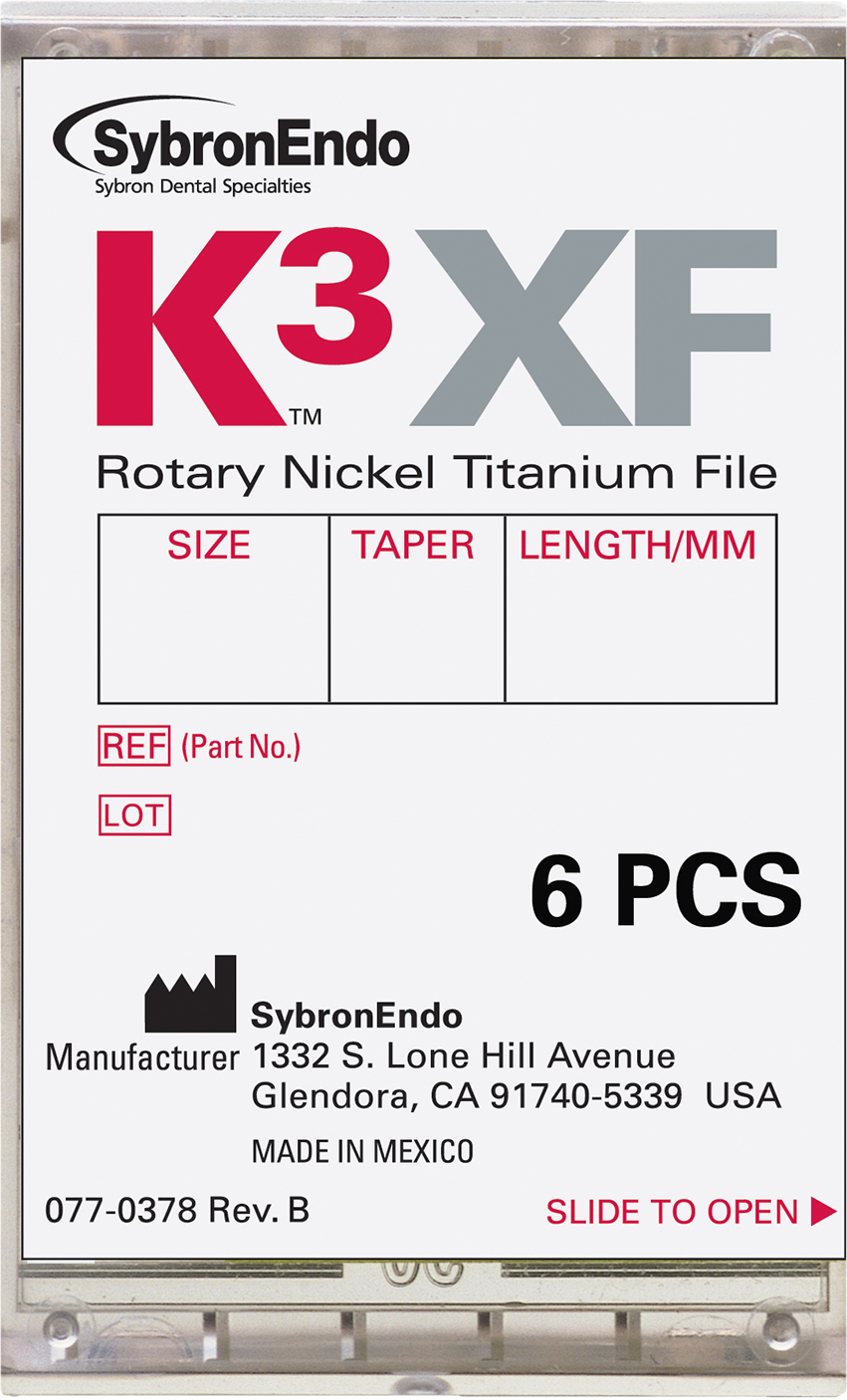 Kerr Endodontics K3XF Nickel Titanium File ISO 25 30mm 0.08 6pk 1120990 ...