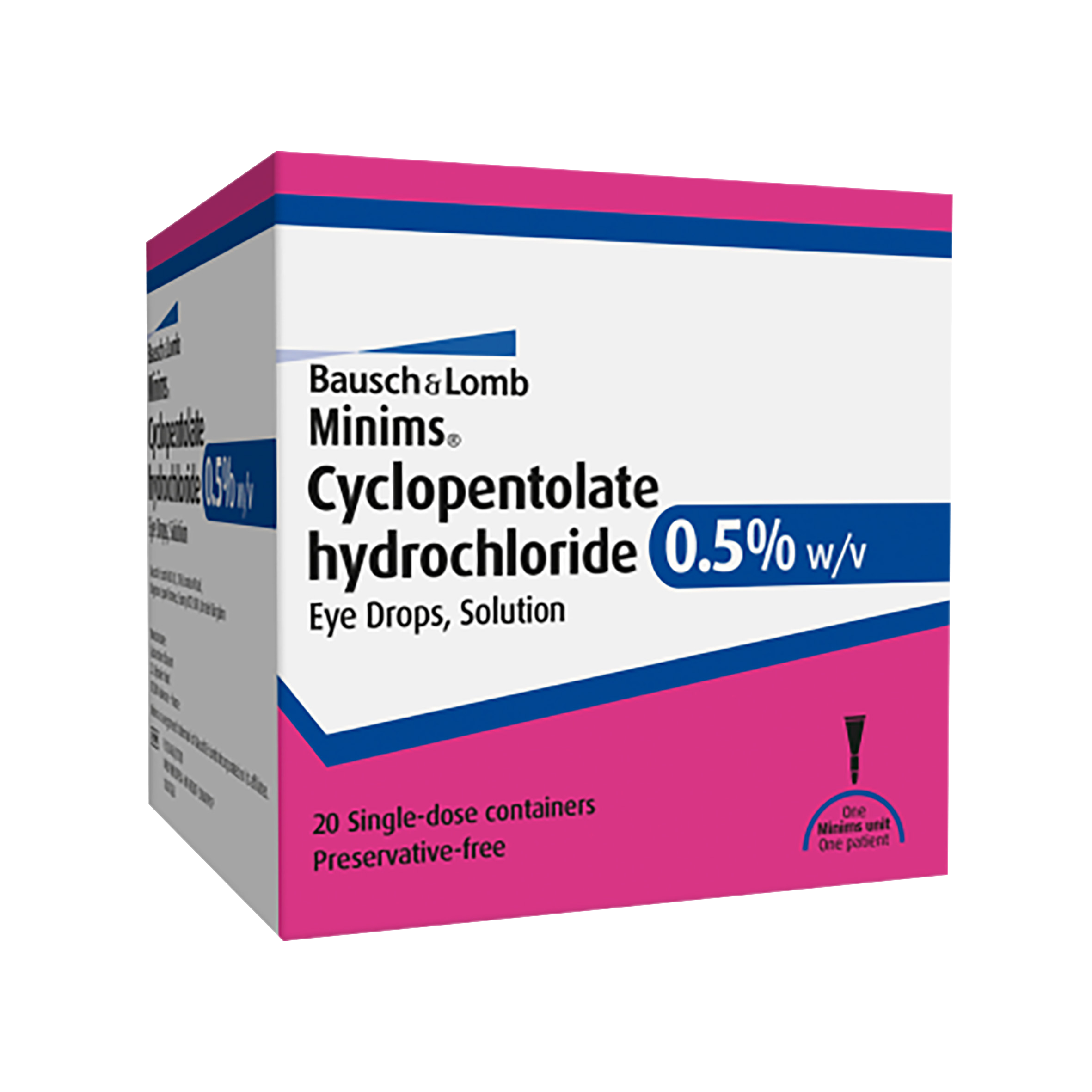 Bausch & Lomb Minims Cyclopentolate 0.5% Single Dose 20pk PHA411 ...