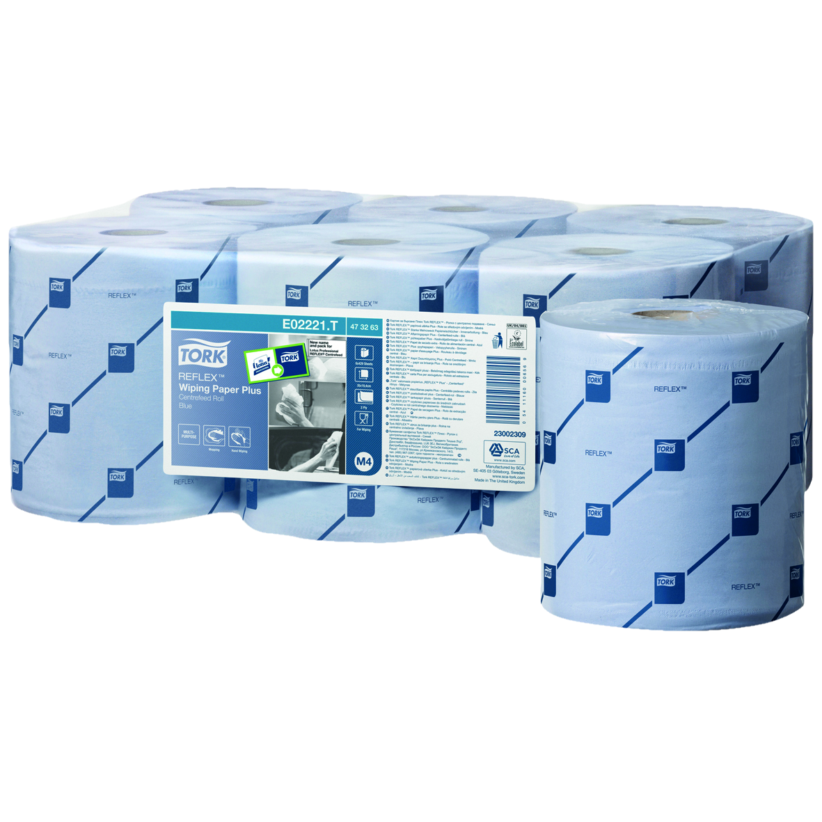 Tork Tork Reflex Wiper Rolls 2-ply Centrefeed Blue 6pk 1133842 - Henry ...