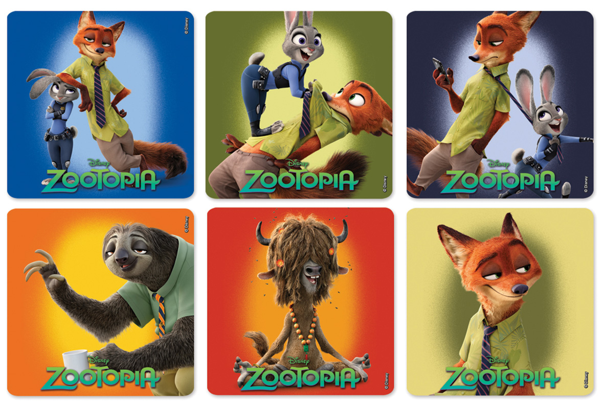 Sherman Speciality Stickers Zootopia 100pk 1175668 - Henry Schein - UK