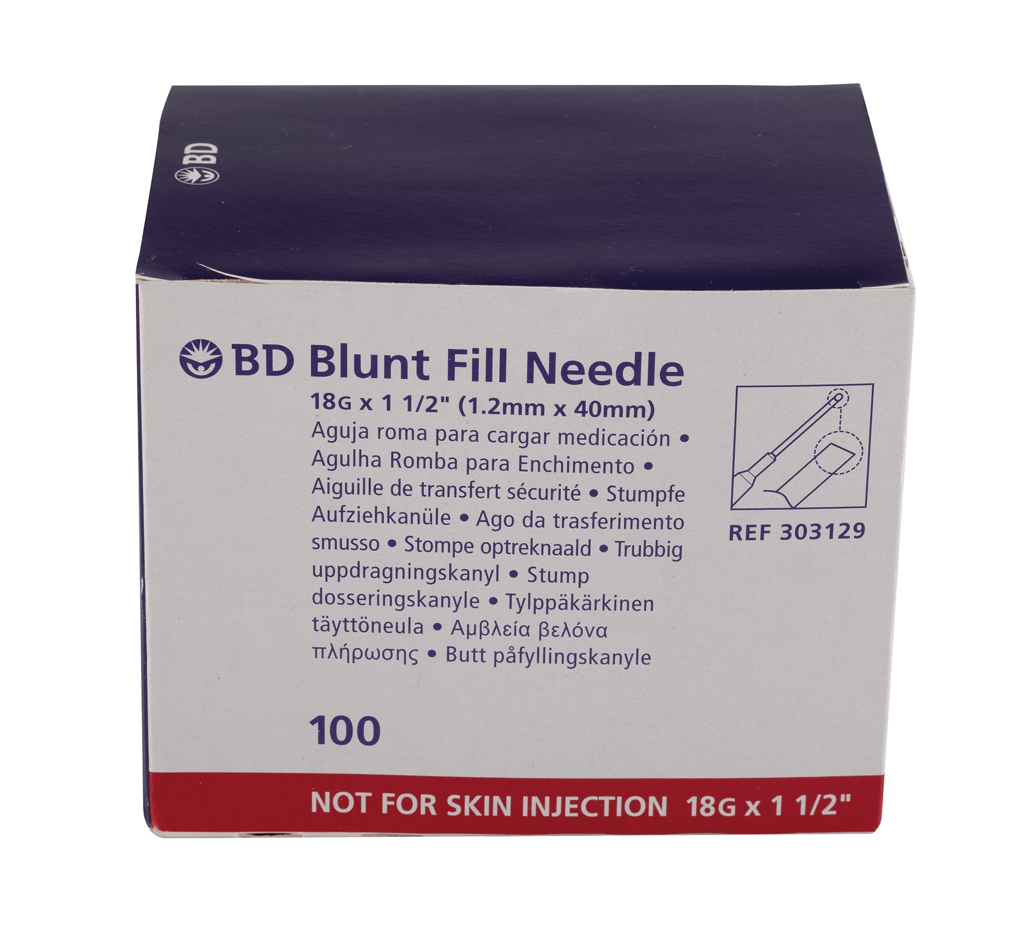 BD (Becton Dickenson) BD Blunt Fill Needle 18G 1.5" 100pk 1176171 ...