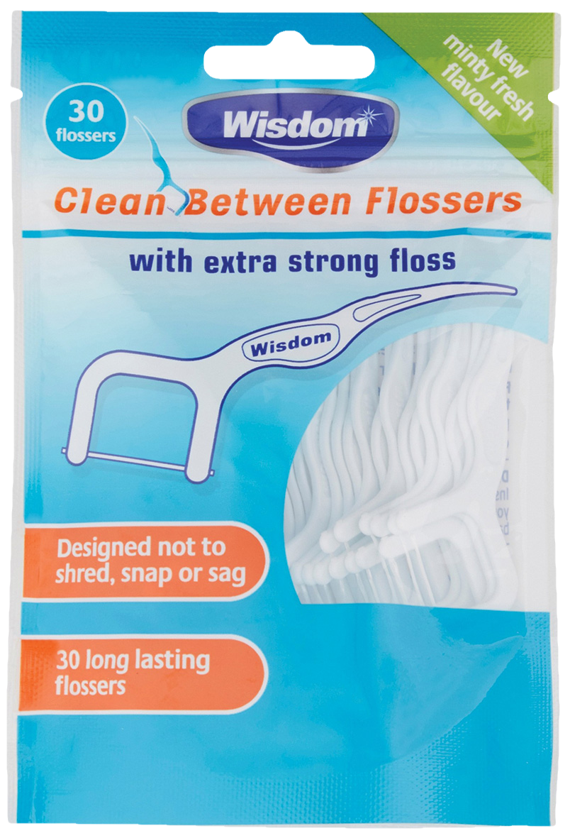 Wisdom Clean Between P Shape Floss Harps 30pk x 5 1181439 - Henry ...