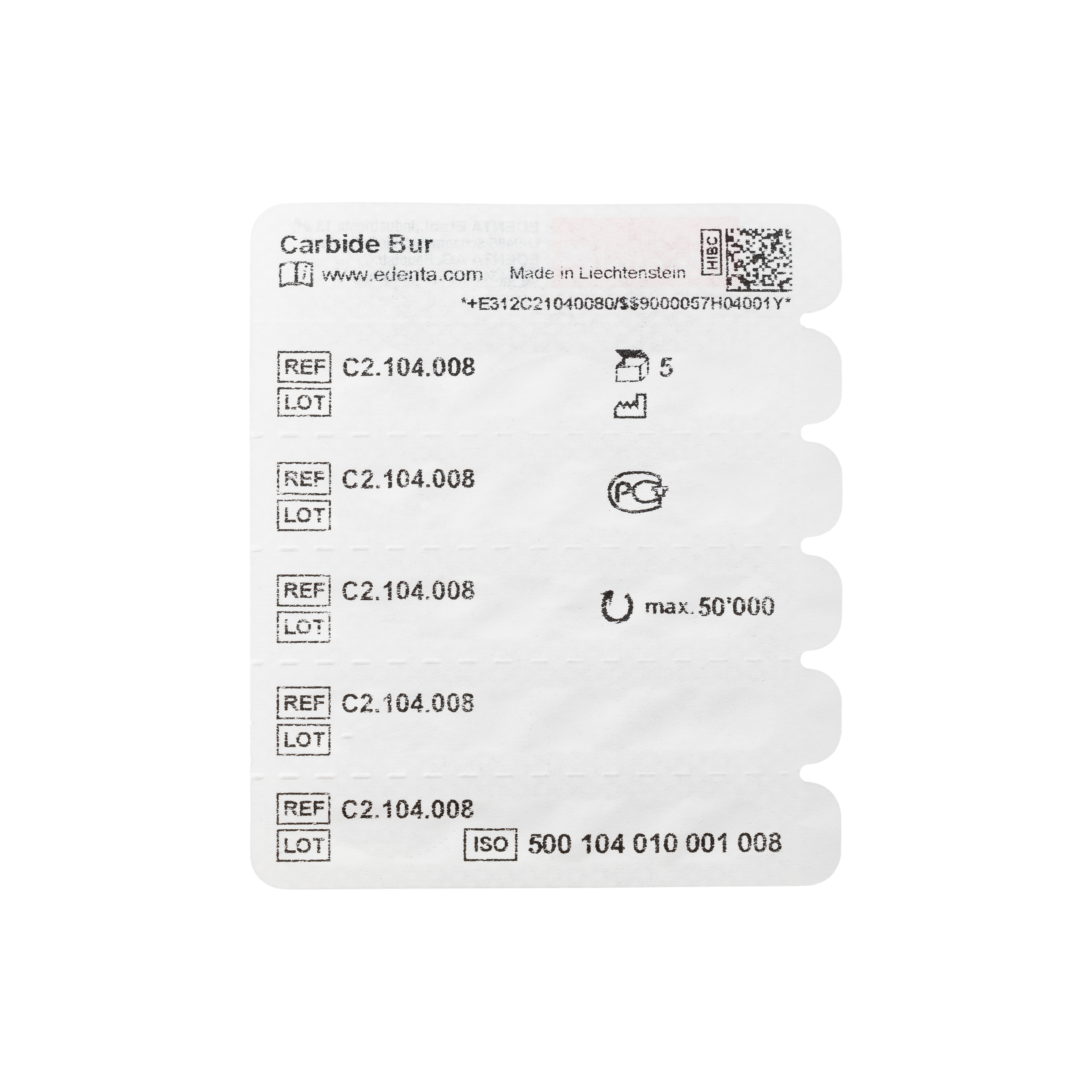 Edenta HP TC Bur Tapered Fissure C23.104.008 5pk 1184574 - Henry Schein ...