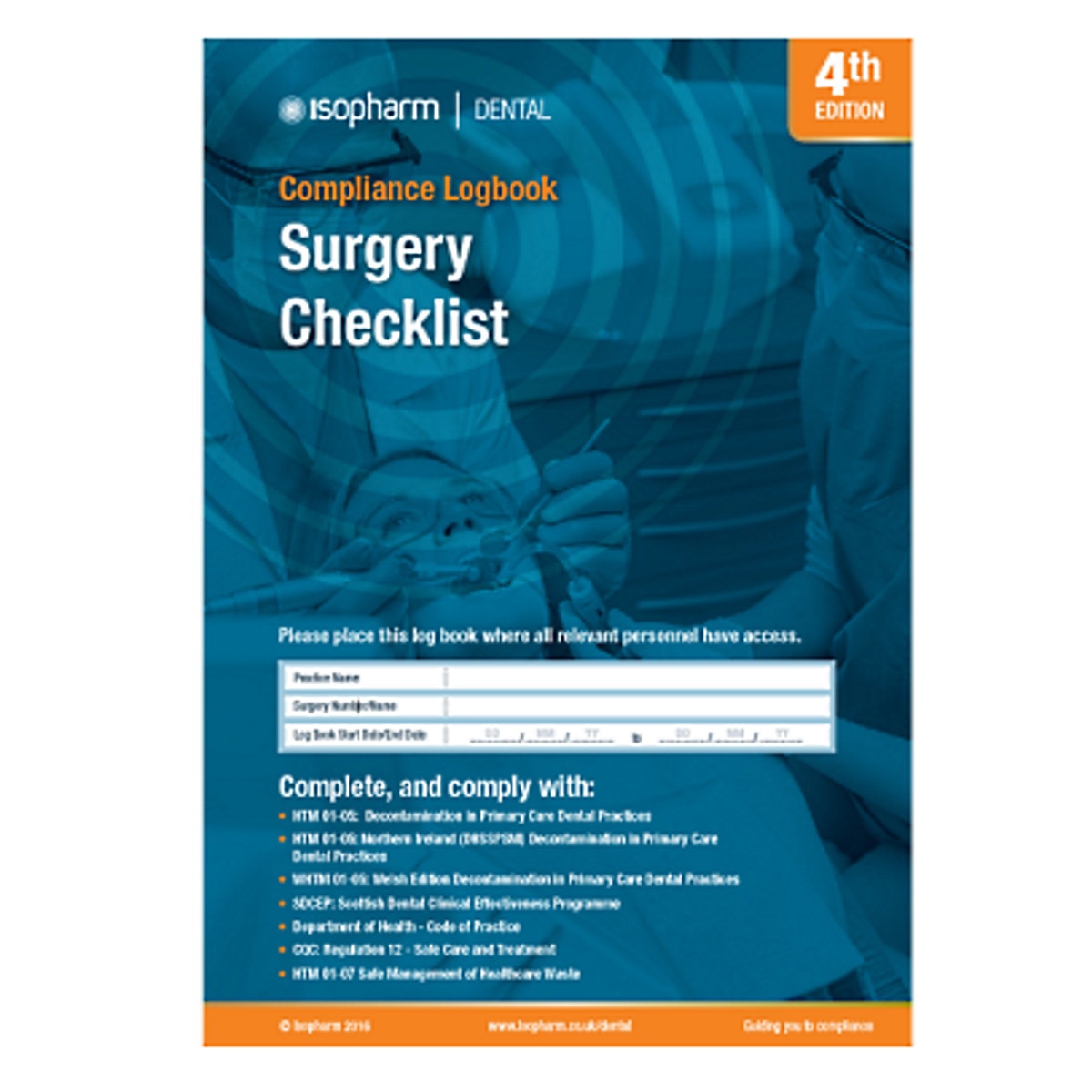 Isopharm Surgery Checklist Logbook 1186967 - Henry Schein - UK