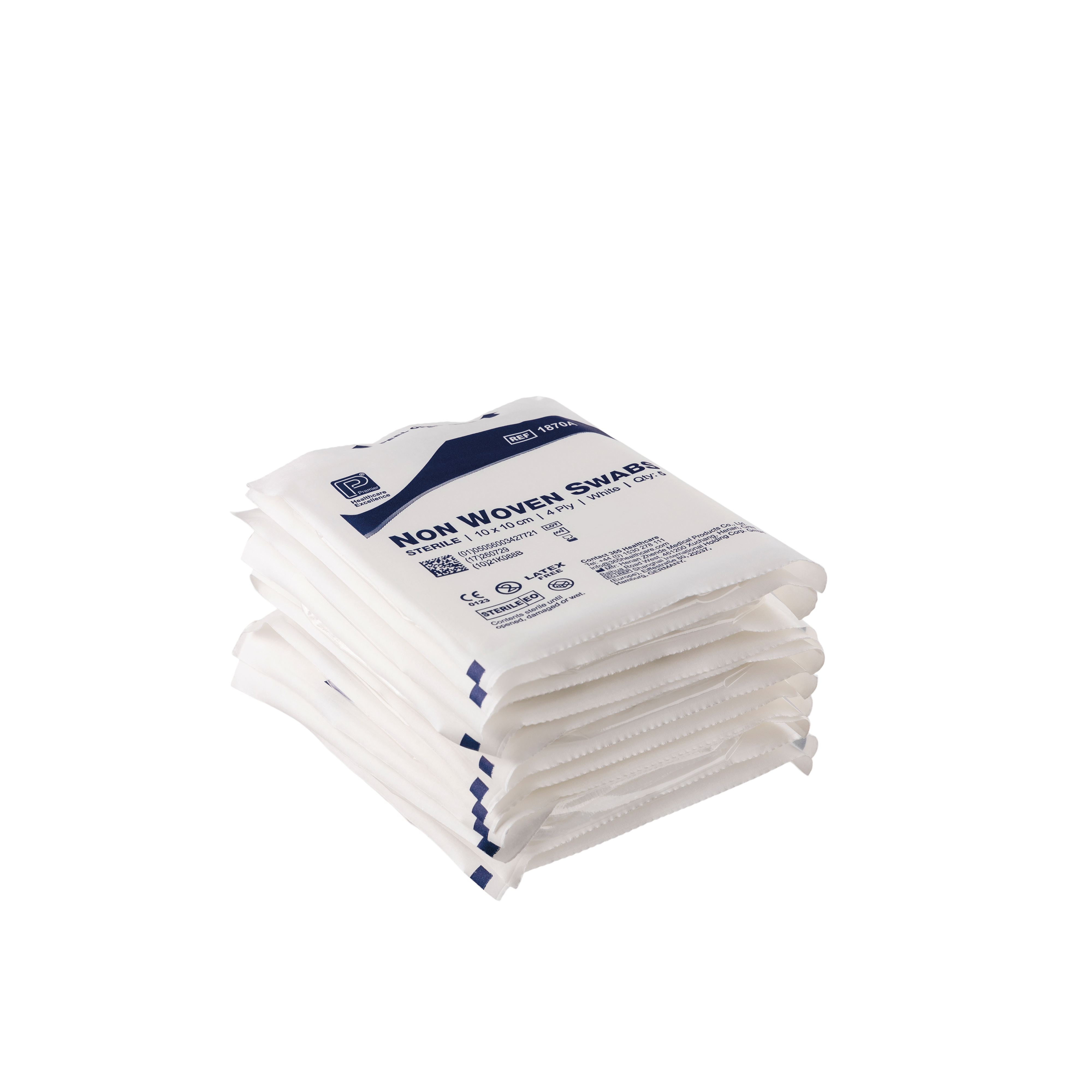 Premier Medical Products Non-Woven Sterile Swabs 10 x 10cm 4-Ply 5 x ...