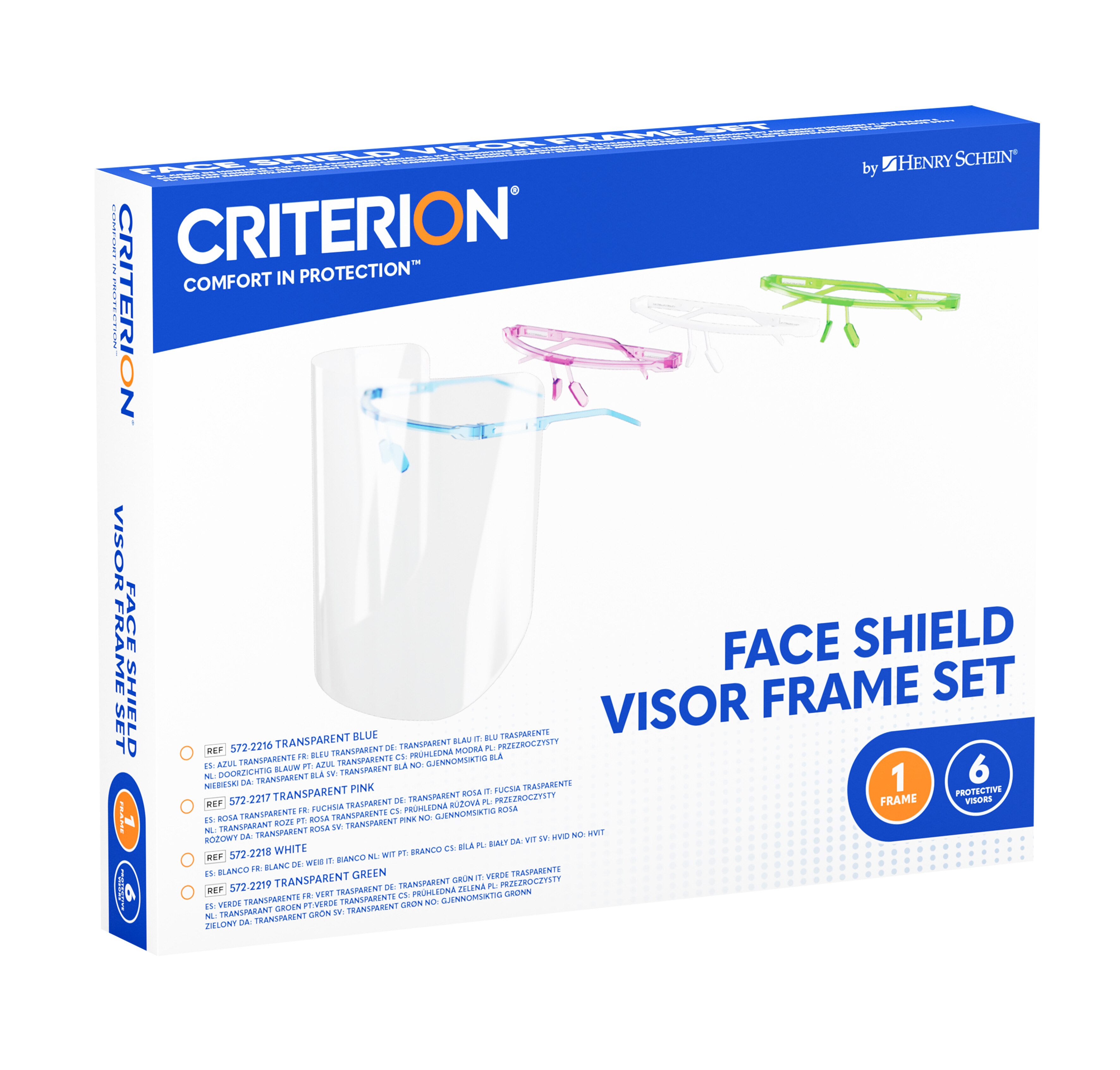 Criterion Face Shield Visor Frame Green + 6 Visors