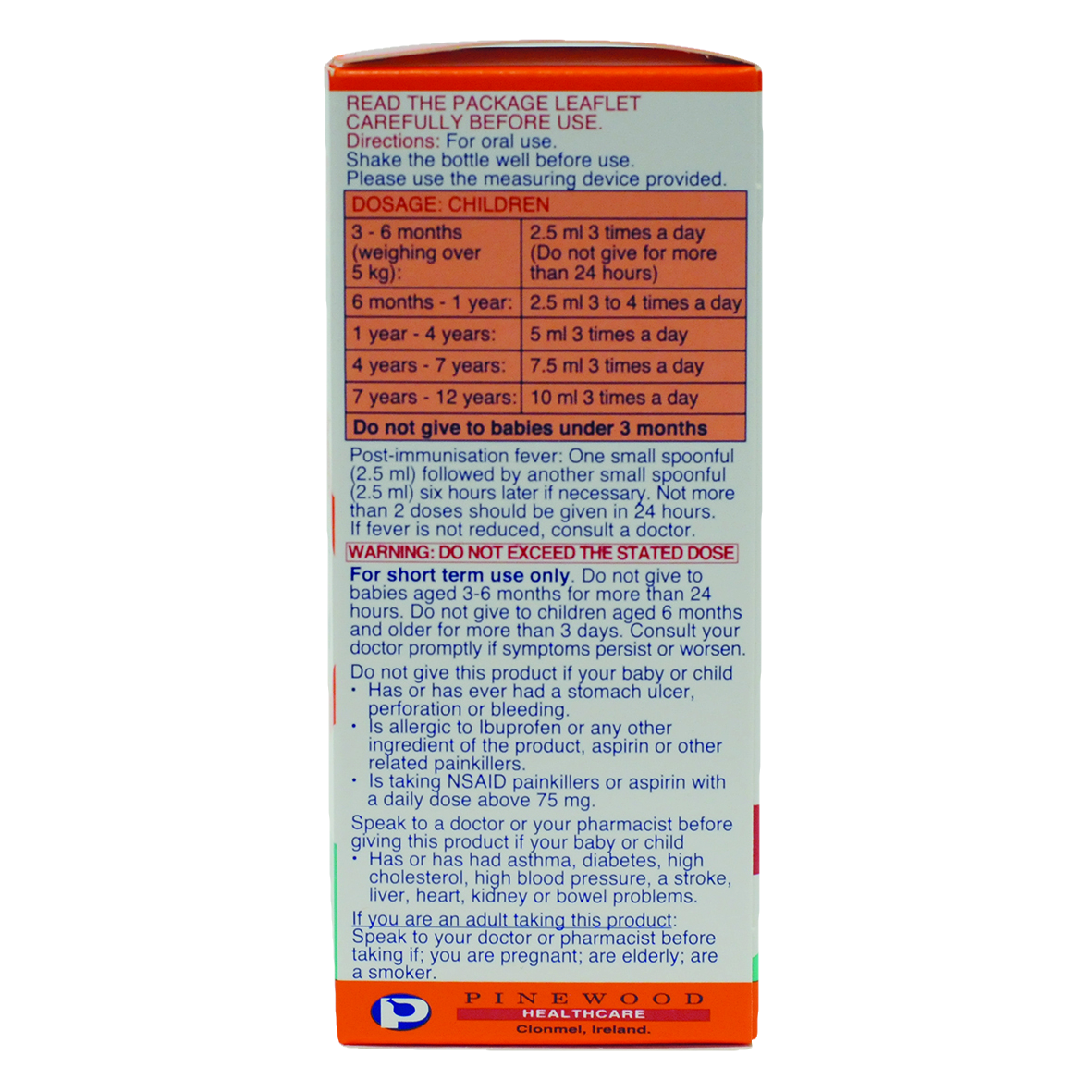 Accord Healthcare Limited Ibuprofen 100mg 5ml SF Oral Suspension 150ml ...