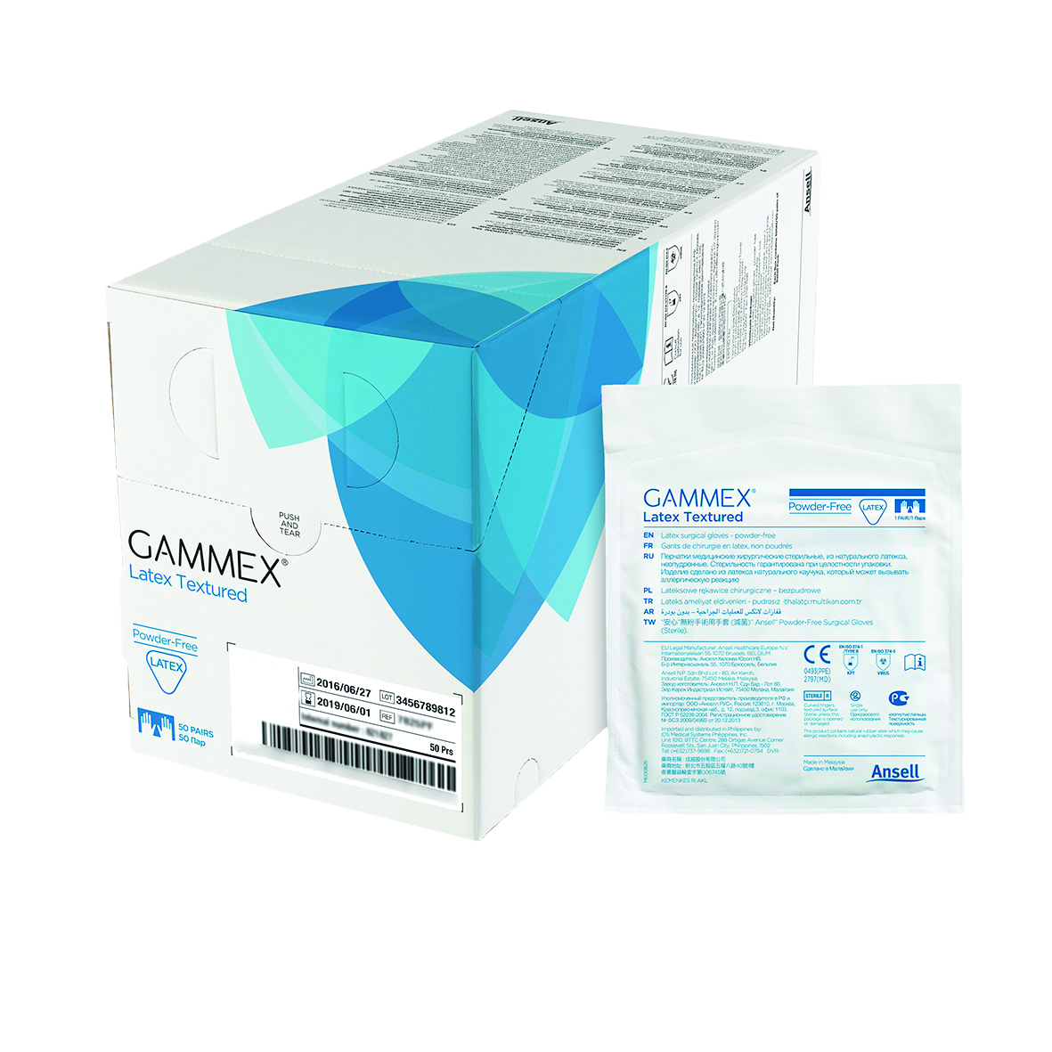 Gammex GAMMEX Latex Surgical Textured Gloves Size 7.5 50pk 1211967 ...