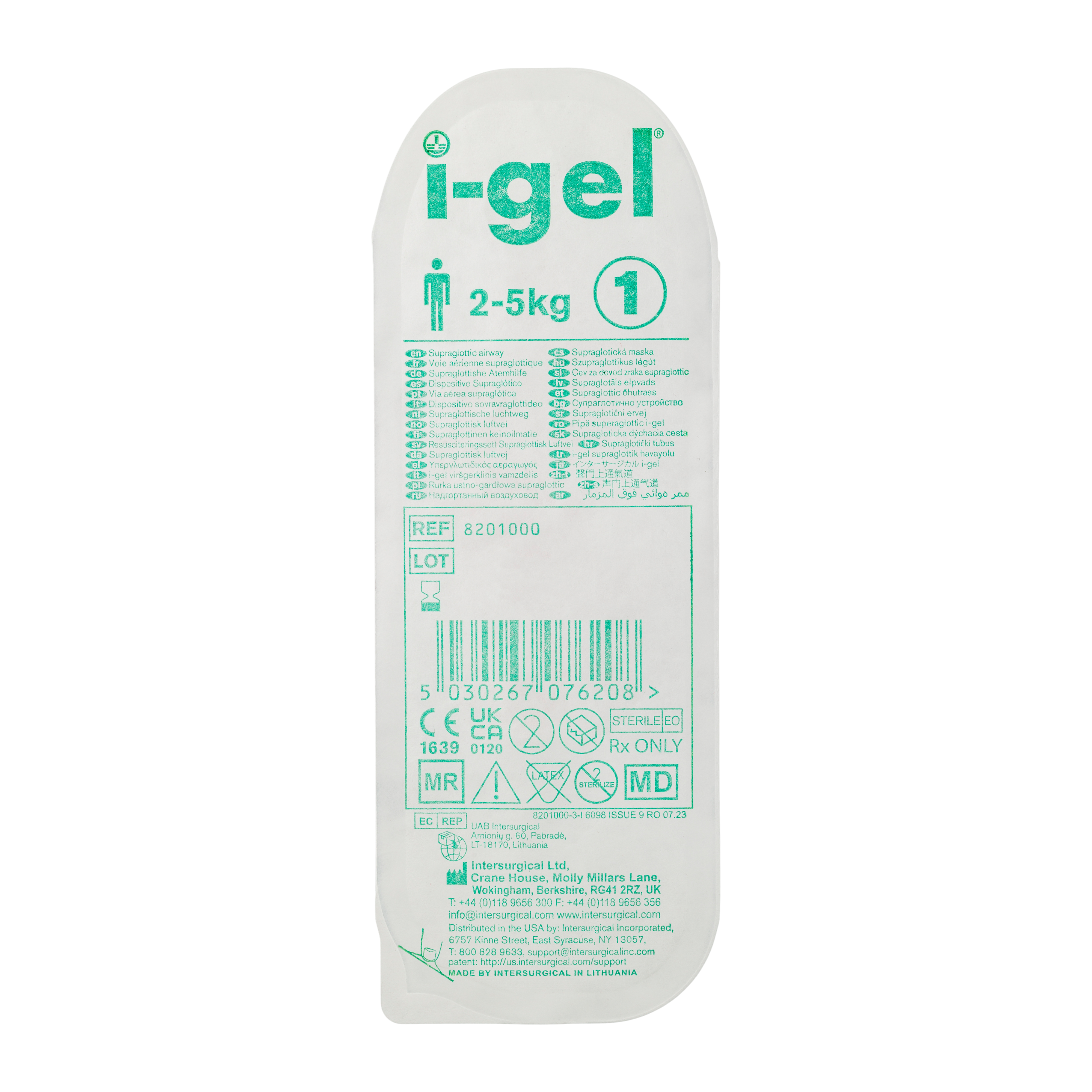 Intersurgical Ltd. I-Gel Supraglottic Airway Size 1 Neonate Pink ...