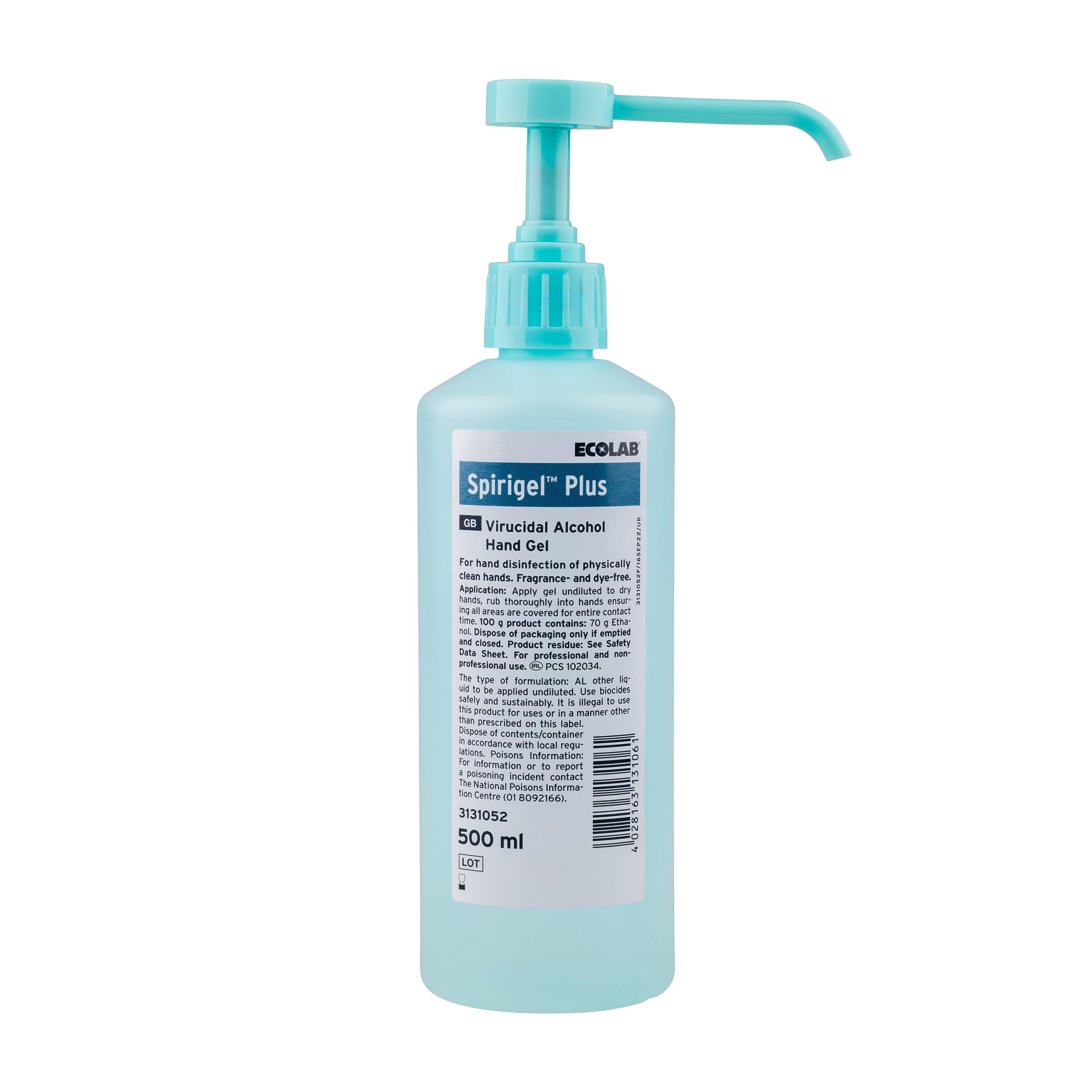 Ecolab Spirigel Plus 500ml with Pump CON39801 - Henry Schein - UK
